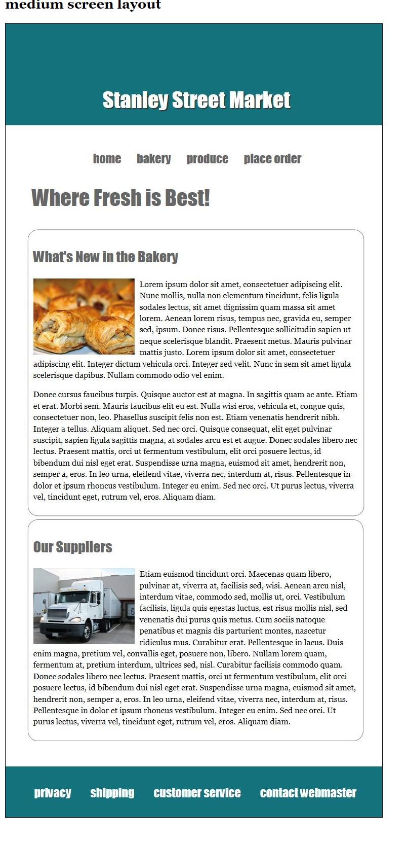 Solved Where Fresh is Best! medium screen layout Stanlay | Chegg.com