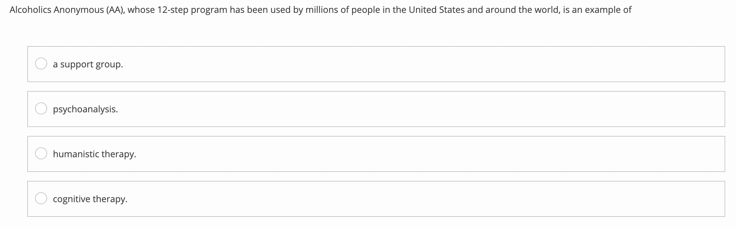Solved Alcoholics Anonymous (AA), ﻿whose 12-step program has | Chegg.com