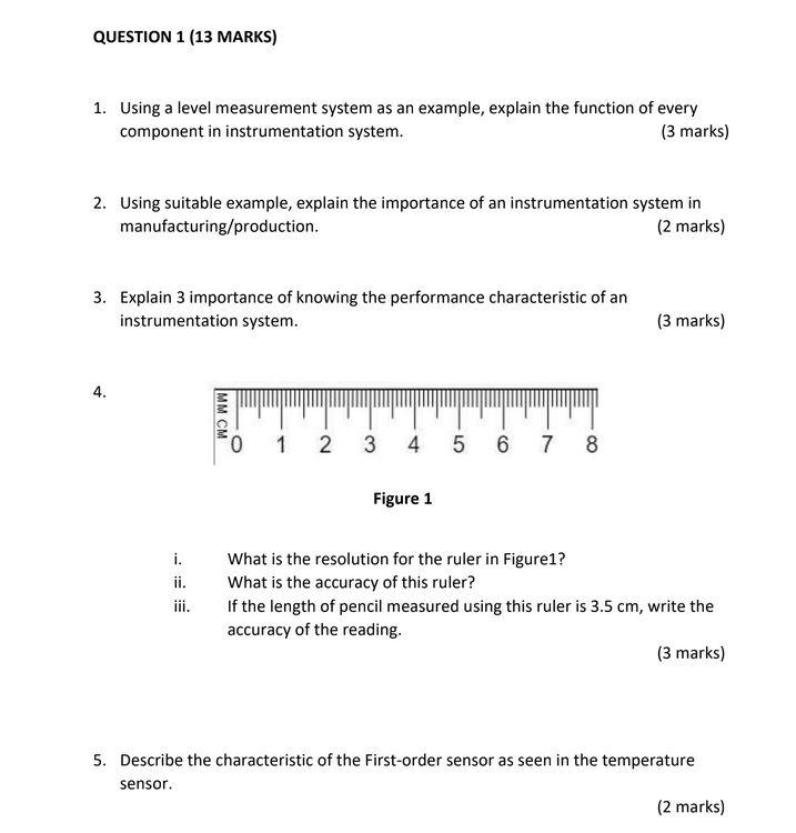 Solved QUESTION 1 (13 MARKS) 1. Using a level measurement | Chegg.com