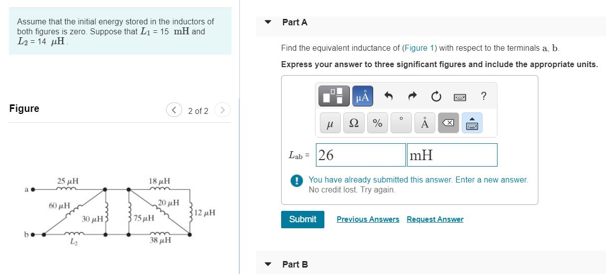 Solved Part A Assume that the initial energy stored in the | Chegg.com