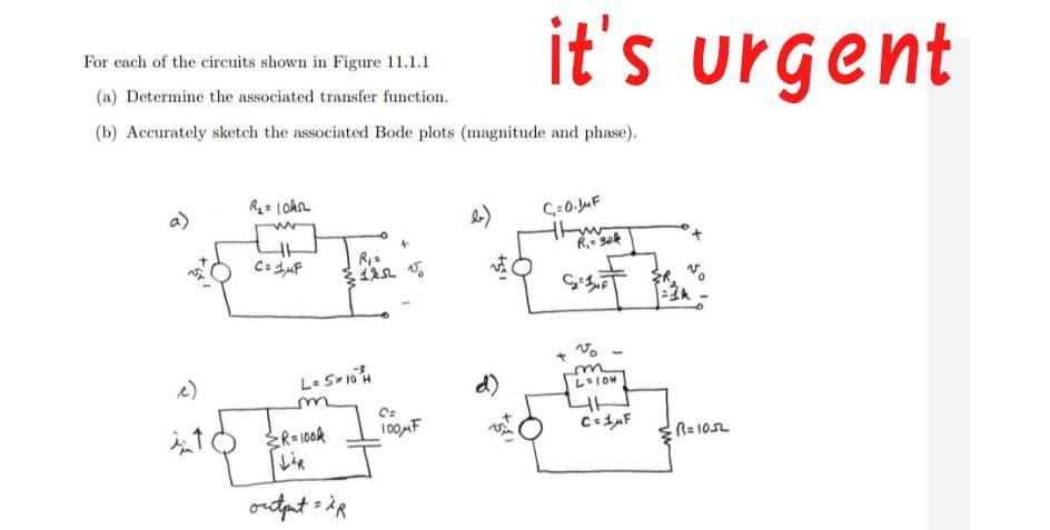 Solved it's urgent For each of the circuits shown in Figure | Chegg.com