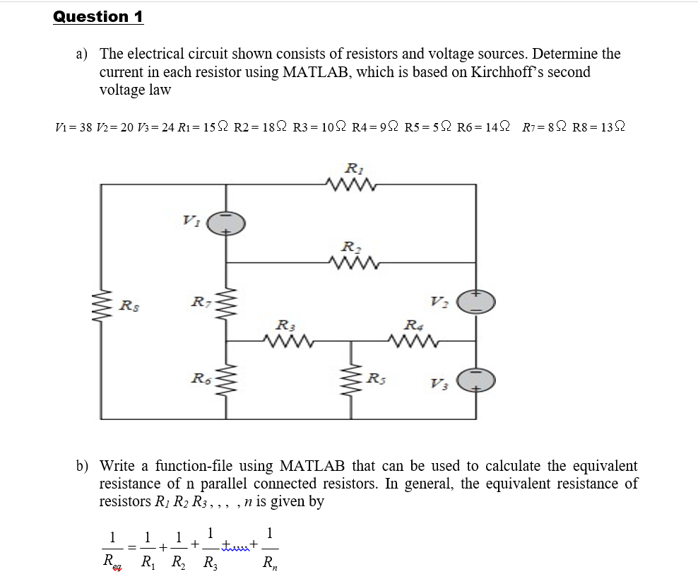 Solved Question 1 a) The electrical circuit shown consists | Chegg.com