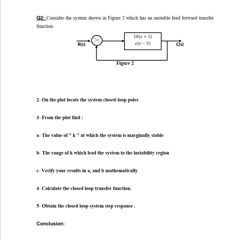 Solved Q2: Consider the system shown in Figure 2 which has | Chegg.com