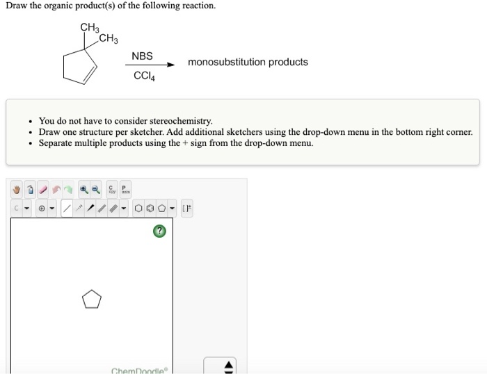 Solved Draw the organic product(s) of the following | Chegg.com