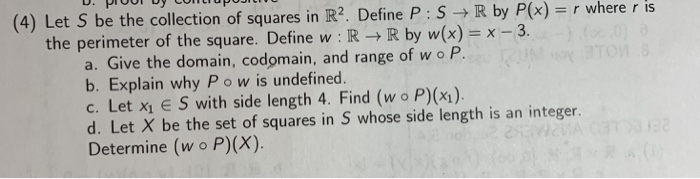 Solved (4) Let S be the collection of squares in R2. Define | Chegg.com