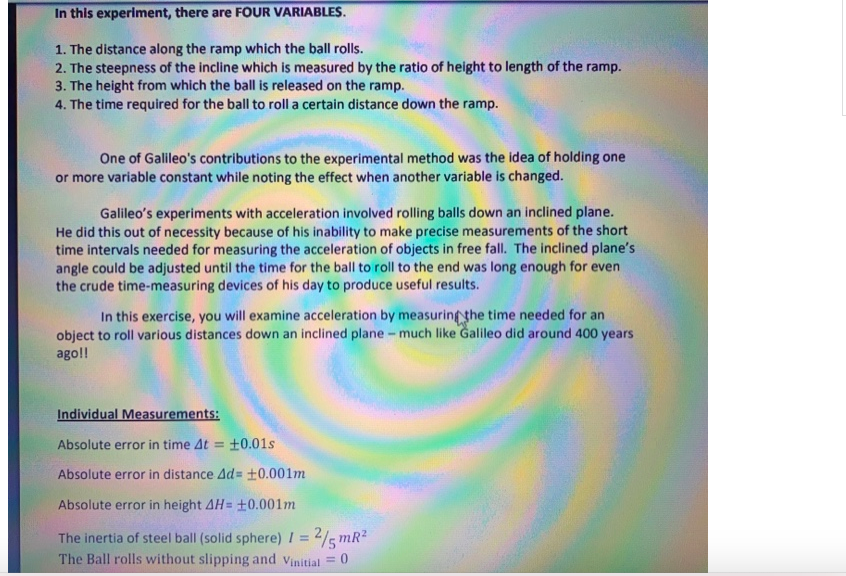 Solved 1) Distance Vs Time Graph o Use Excel to plot | Chegg.com