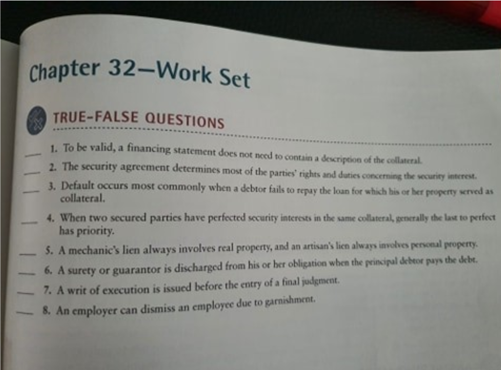 Solved Chapter 32-Work Set TRUE-FALSE QUESTIONS 1. To be | Chegg.com