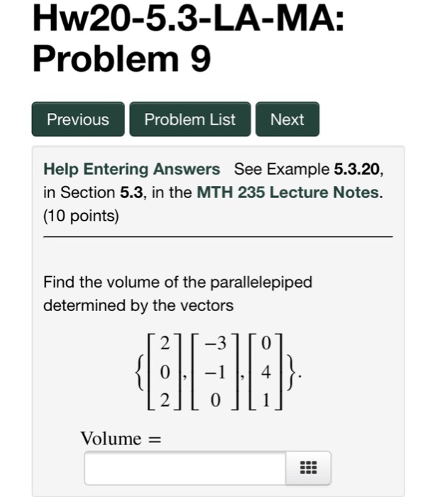 Solved Hw20-5.3-LA-MA: Problem 9 PreviouS Problem List Next | Chegg.com