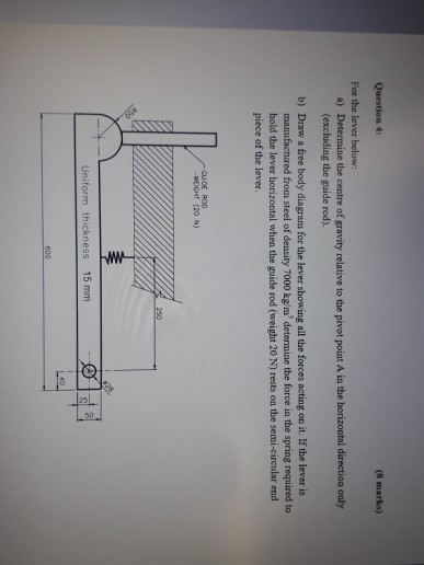 Solved Question 4: (8 marks) For the lever below: a) | Chegg.com