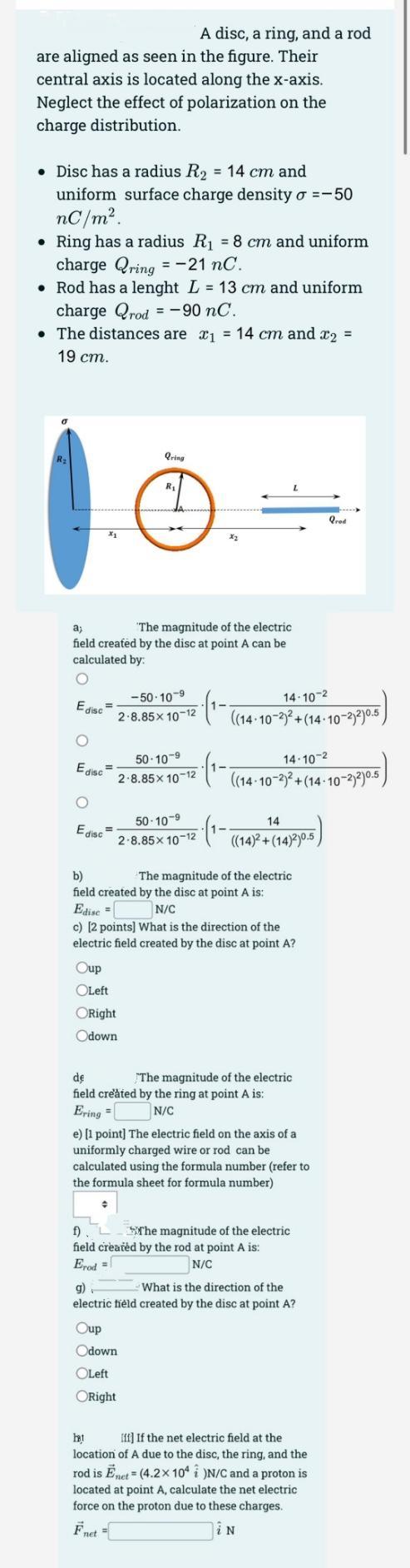 Solved A disc, a ring, and a rod are aligned as seen in the | Chegg.com