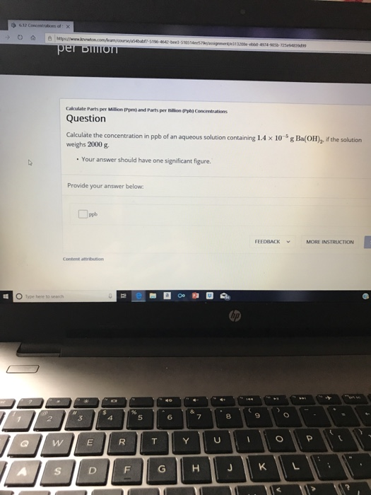 Solved Caloulate Parts per Million (Ppm) and Parts per | Chegg.com
