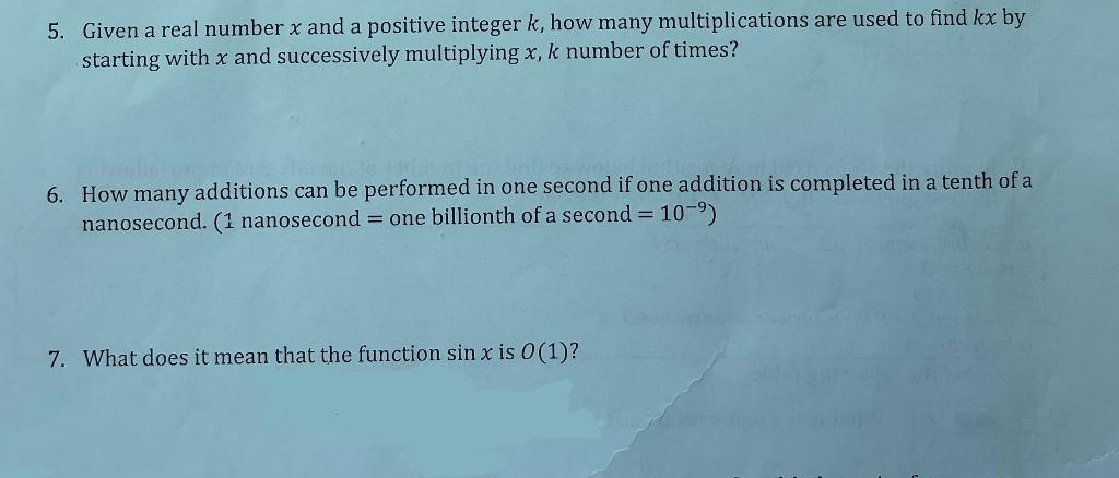 Solved 5. Given a real number x and a positive integer k, | Chegg.com