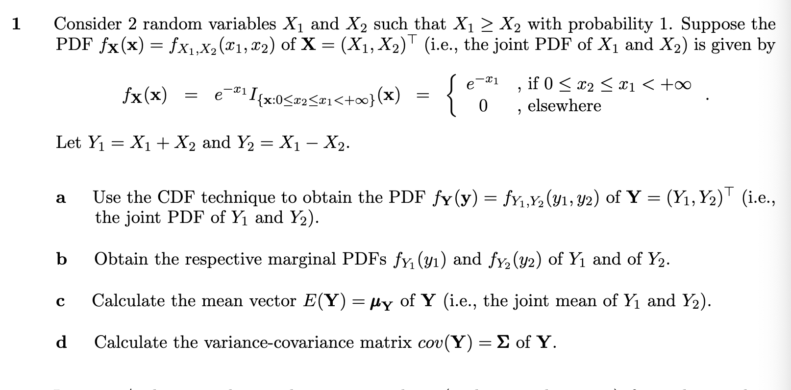 Solved 1 Consider 2 random variables X1 and X2 such that X1 | Chegg.com