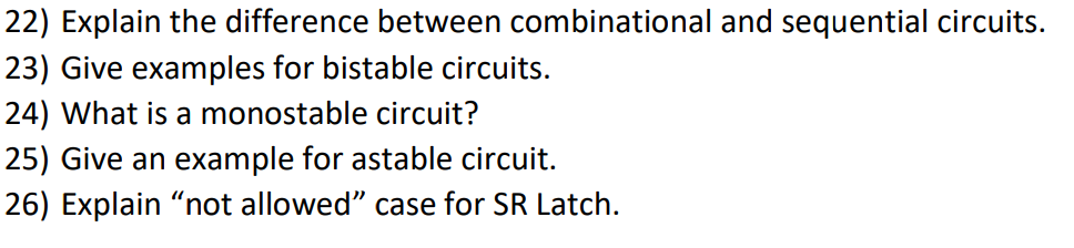 Solved 22) Explain the difference between combinational and | Chegg.com
