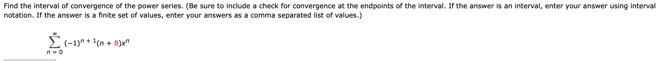 Solved notation. If the answer is a finite set of values, | Chegg.com