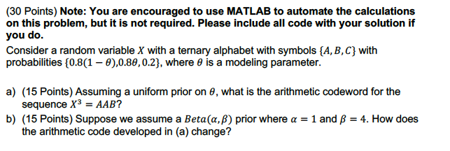 (30 Points) Note: You are encouraged to use MATLAB to | Chegg.com