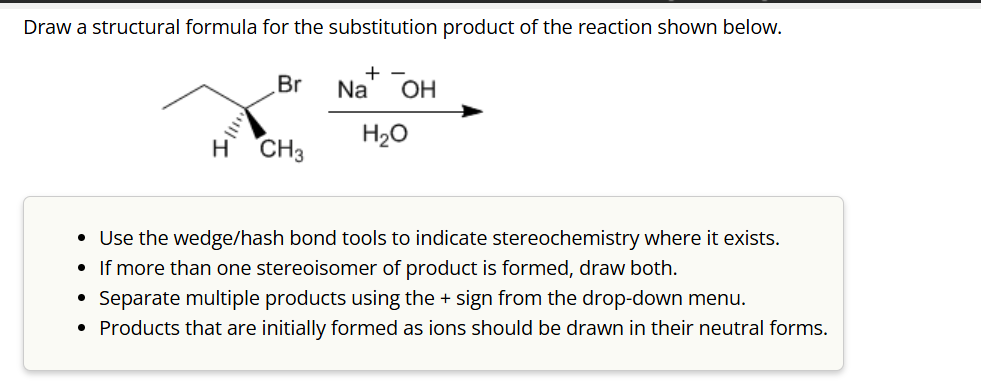 Solved Draw a structural formula for the substitution | Chegg.com