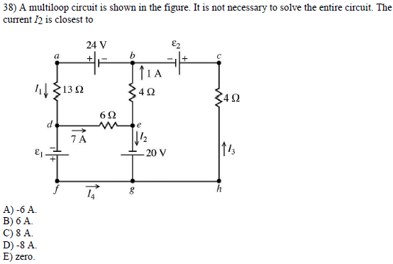 Solved 38) A multiloop circuit is shown in the figure. It is | Chegg.com