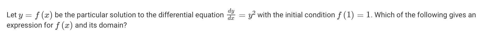 Solved Let y=f(x) ﻿be the particular solution to the | Chegg.com