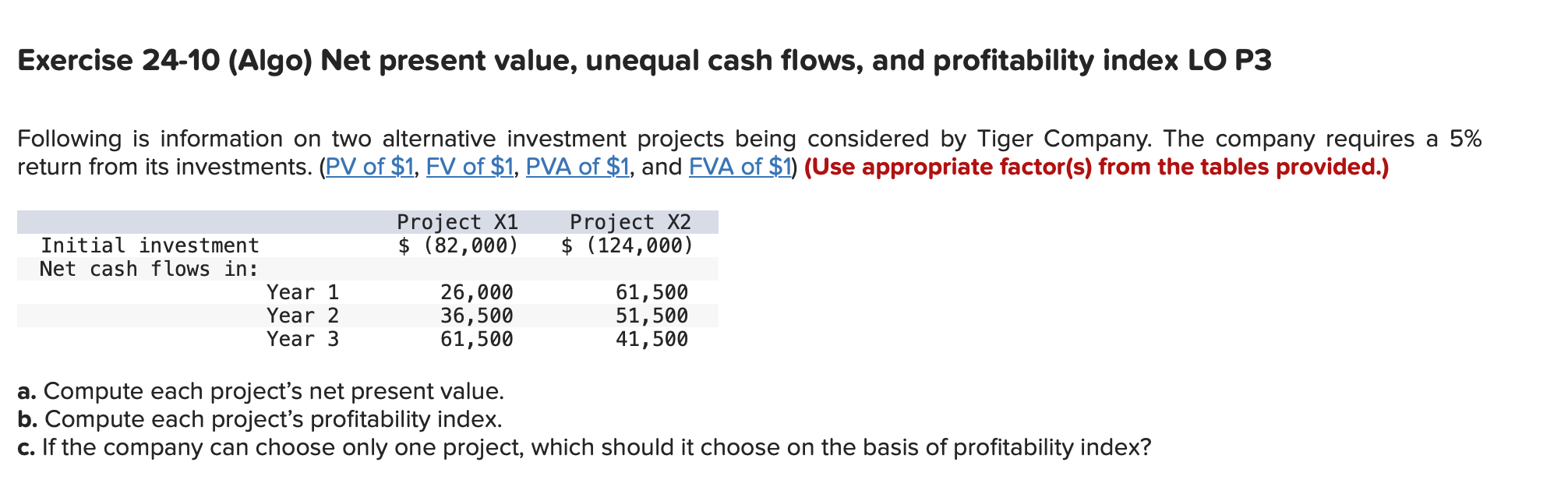 Solved Exercise 24-10 (Algo) Net present value, unequal cash | Chegg.com