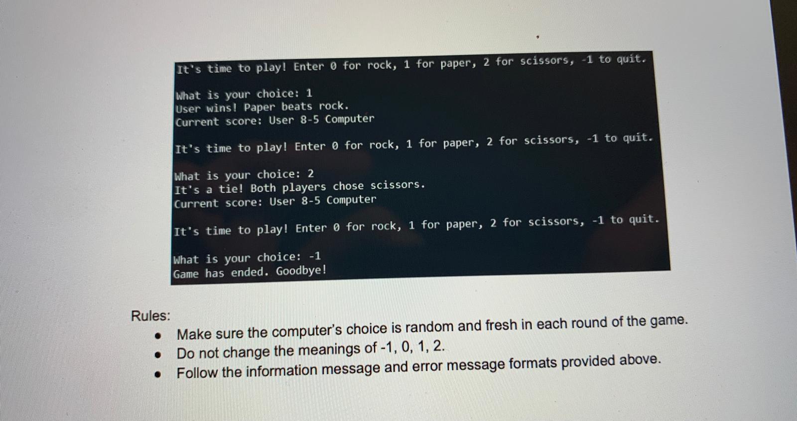 Solved Write a program that enables the user to play the | Chegg.com