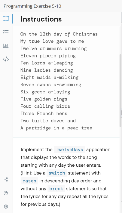 Solved Programming Exercise 5-10 Instructions Twelve | Chegg.com