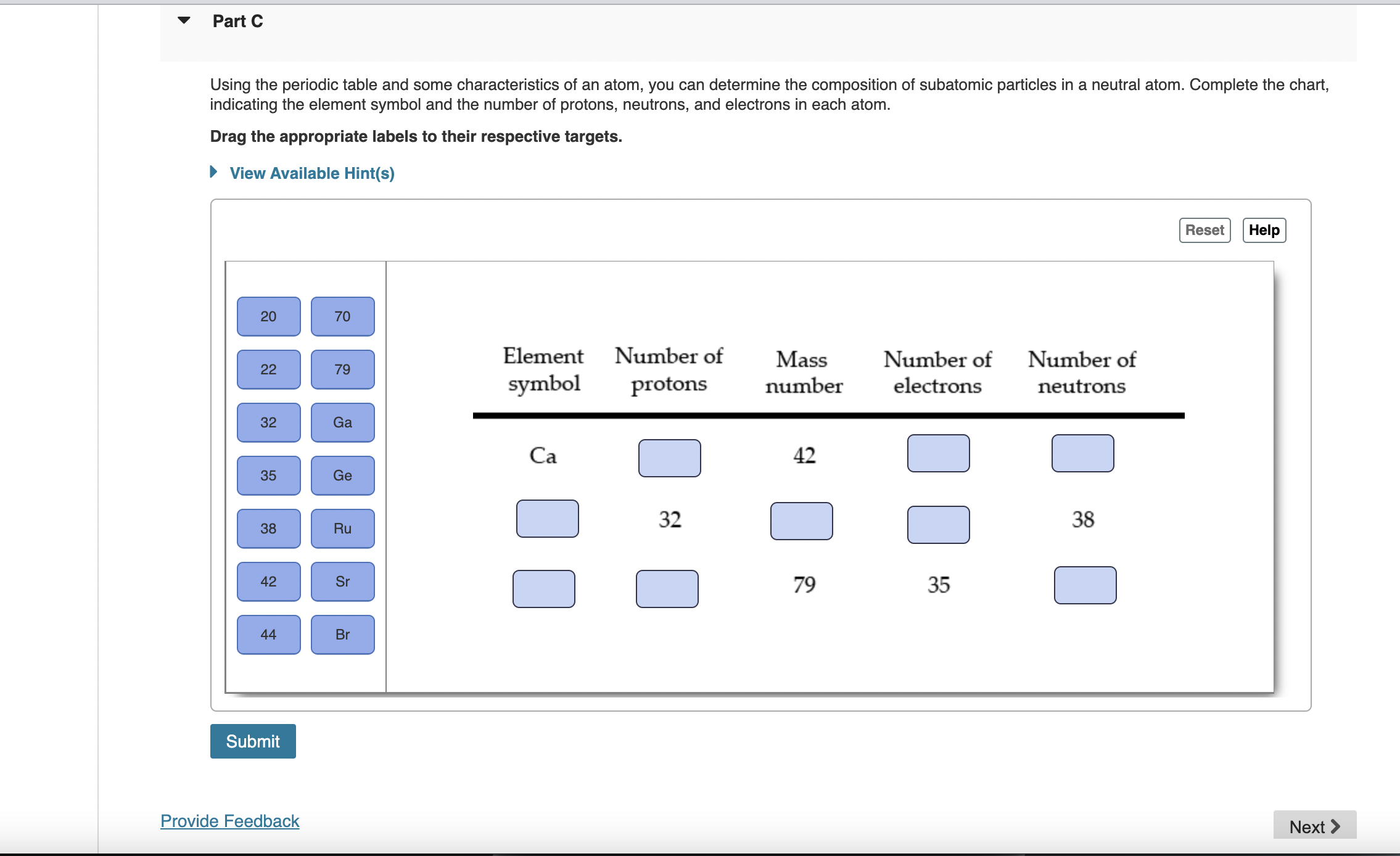Solved Using the periodic table and some characteristics of | Chegg.com