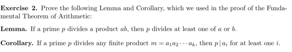 Solved Exercise 2. Prove the following Lemma and Corollary, | Chegg.com