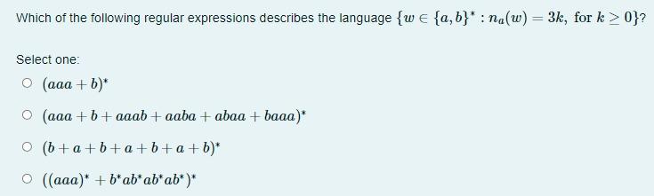 Solved Which of the following regular expressions describes | Chegg.com