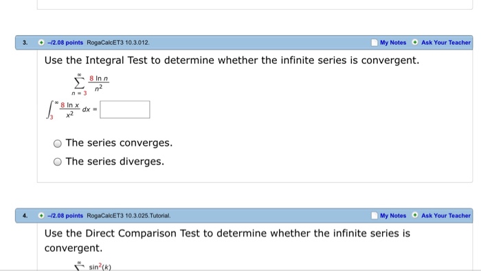 Solved Use the Integral Test to determine whether the | Chegg.com