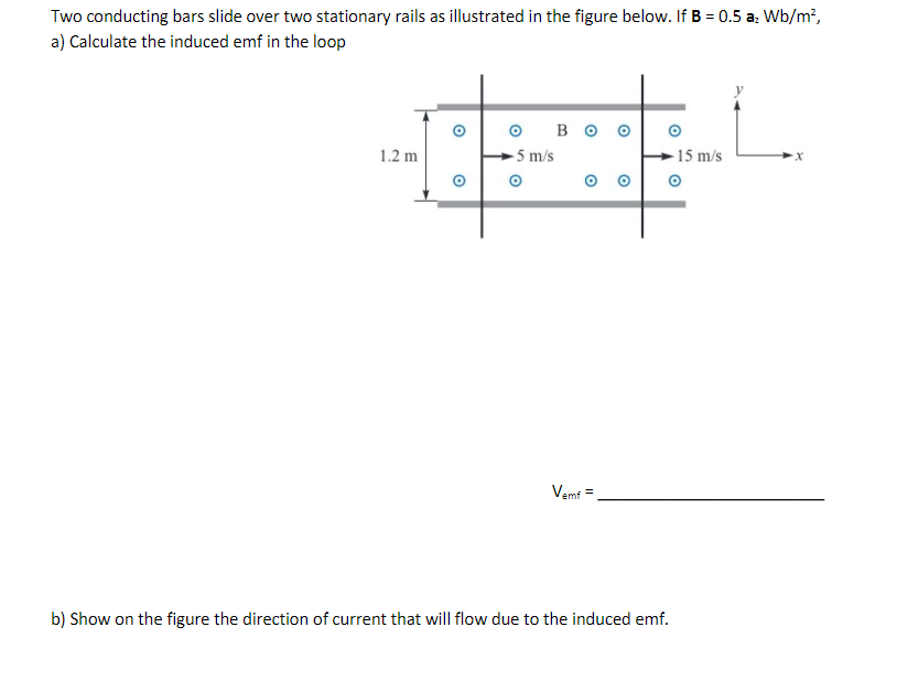 Solved Two conducting bars slide over two stationary rails | Chegg.com