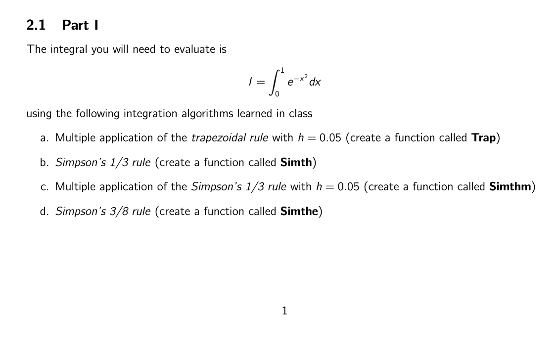 Solved 2.1 Part 1 The integral you will need to evaluate is | Chegg.com