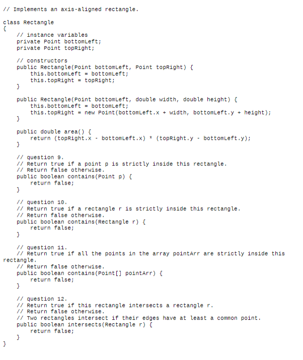 // Implements an axis-aligned rectangle. class | Chegg.com