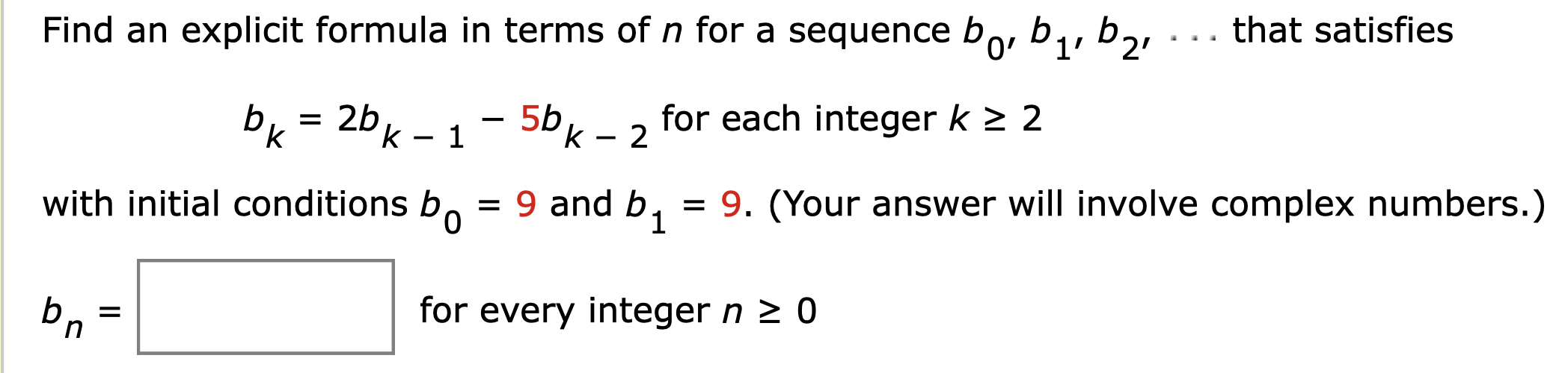 Solved Find an explicit formula in terms of n for a sequence | Chegg.com