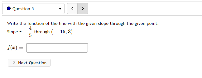 Solved Question 5 > Write the function of the line with the | Chegg.com