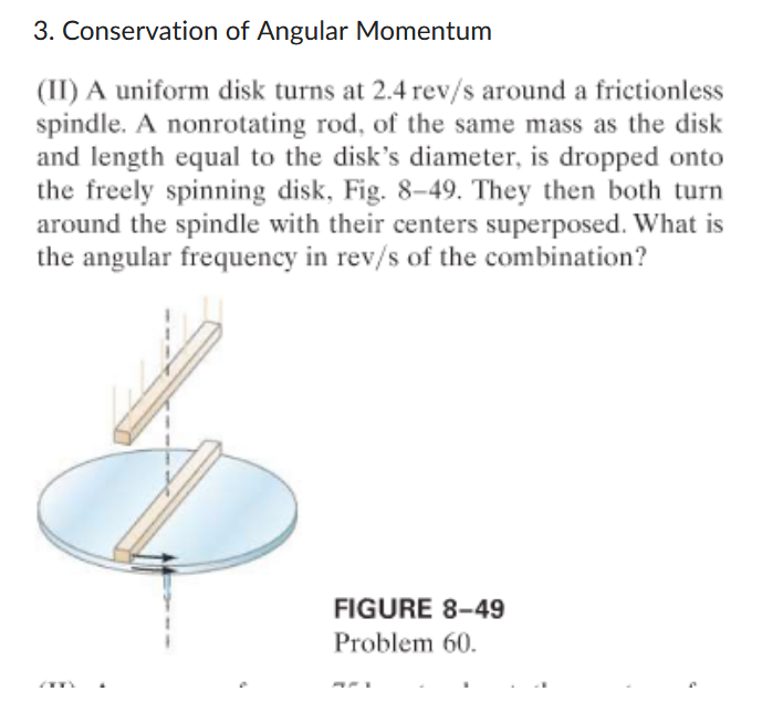 Solved 3. ﻿Conservation of Angular Momentum(II) ﻿A uniform | Chegg.com
