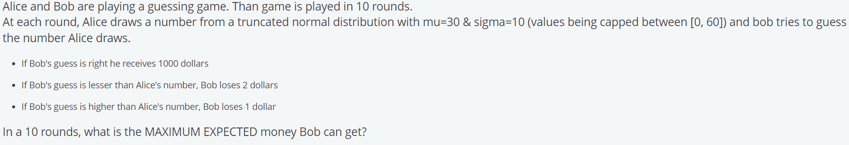 Solved Alice and Bob are playing a guessing game. Than game | Chegg.com