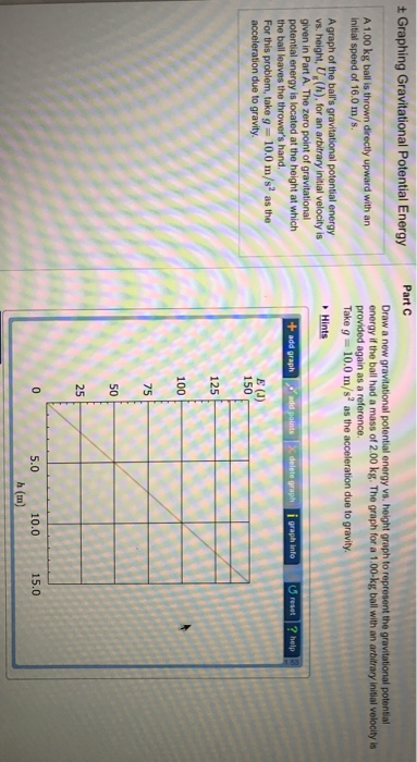 Solved ± Graphing Gravitational Potential Energy Part C Draw | Chegg.com