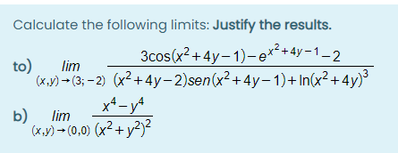 Solved Calculate the following limits: Justify the results. | Chegg.com