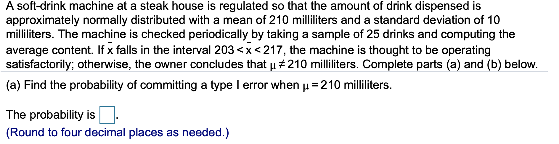 Solved (b) Find the probability of committing a type II | Chegg.com
