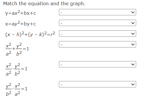 Solved Match the equation and the | Chegg.com