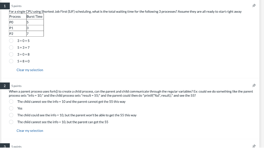 Solved For a single CPU using Shortest Job First (SJF) | Chegg.com