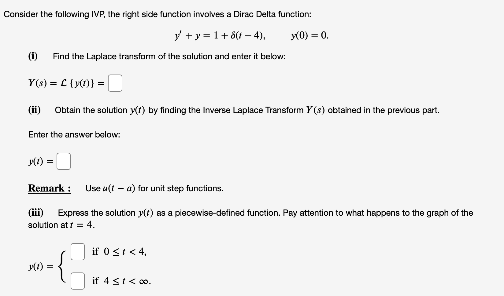 Solved Consider the following IVP, the right side function | Chegg.com