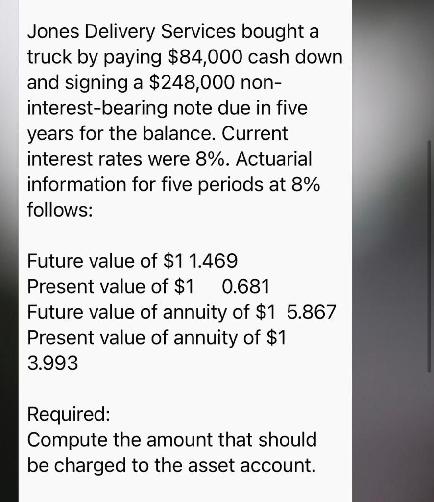 Solved Jones Delivery Services bought a truck by paying | Chegg.com