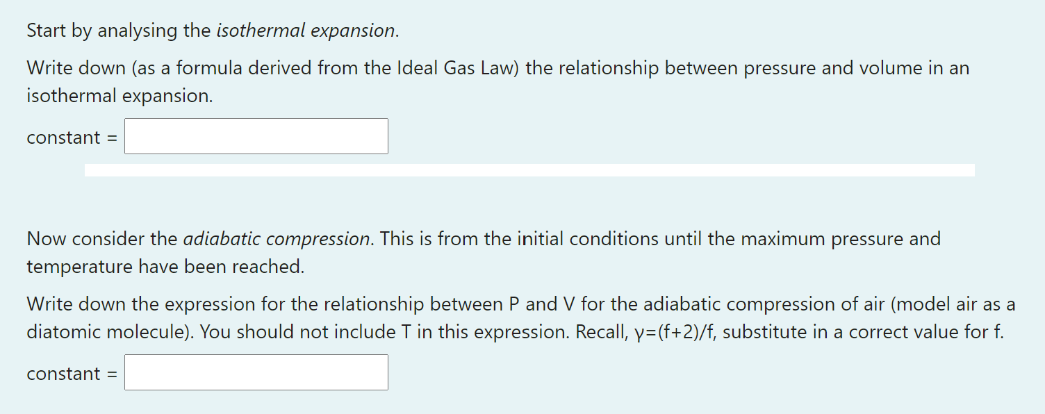Solved Start by analysing the isothermal expansion. Write | Chegg.com