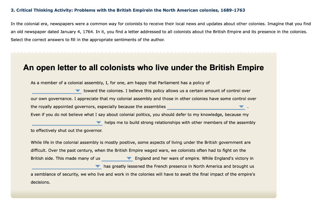 Solved 3. Critical Thinking Activity: Problems with the | Chegg.com