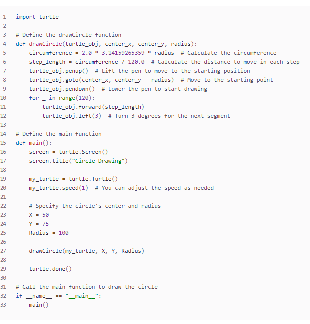 Solved Define A Function Drawcircle This Function Should