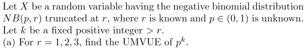 Solved Let X be a random variable having the negative | Chegg.com