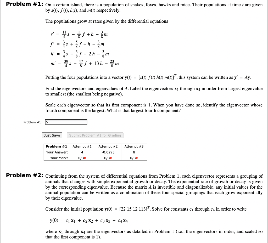 Solved 1: On a certain island, there is a population of | Chegg.com