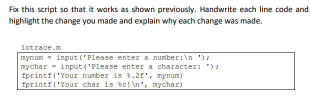 Solved Fix this script so that it works as shown previously. | Chegg.com